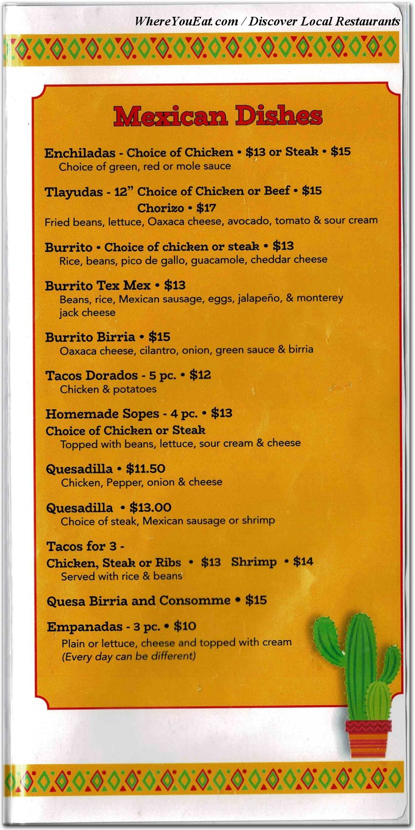 Texmex Restaurant in Jersey Shore